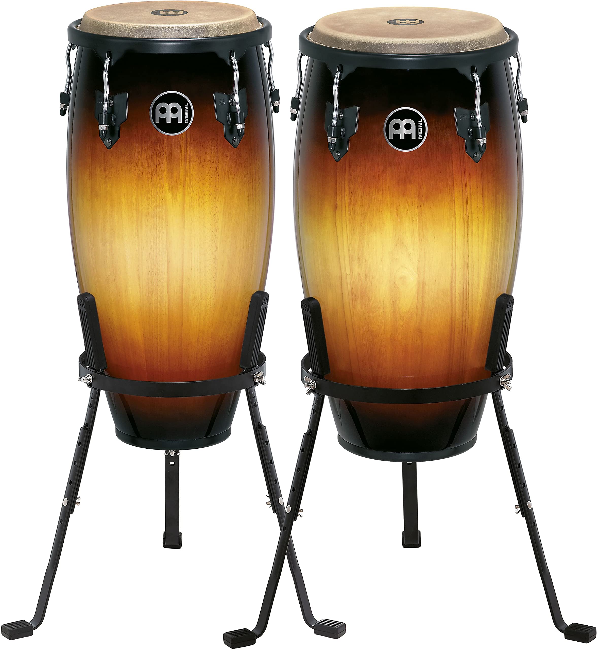 Meinl Percussion HC512VSB Headliner Series 11-Inch and 12-Inch Conga Set With Basket Stands, Vintage Sunburst