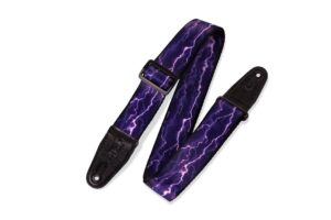 levy's leathers 2" polyester guitar strap with printed design, garment leather ends and tri-glide adjustment (mp-18)