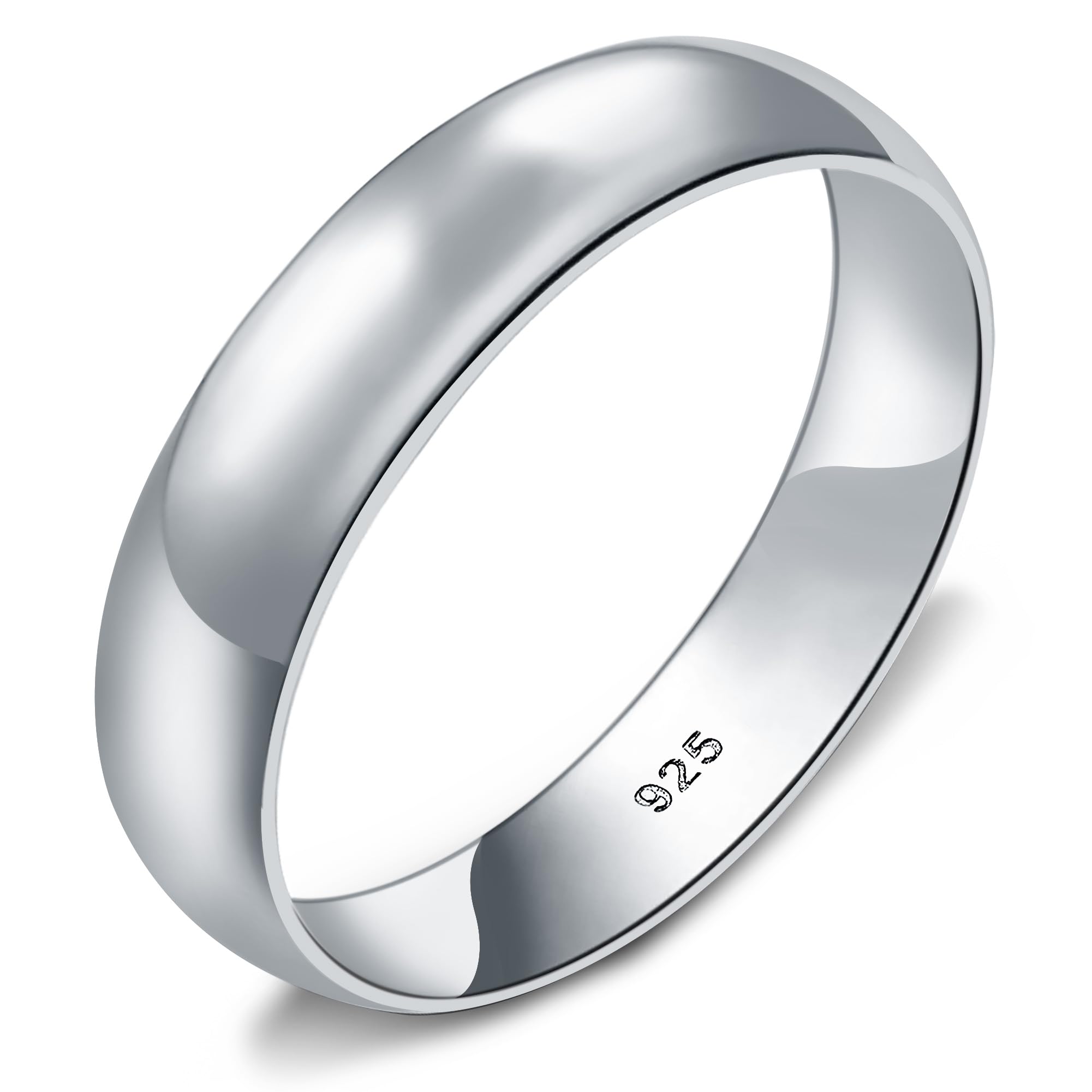 Gem Avenue Timeless 5mm Sterling Silver Wedding Band with a Comfortable Fit and Elegant design Ring size 12