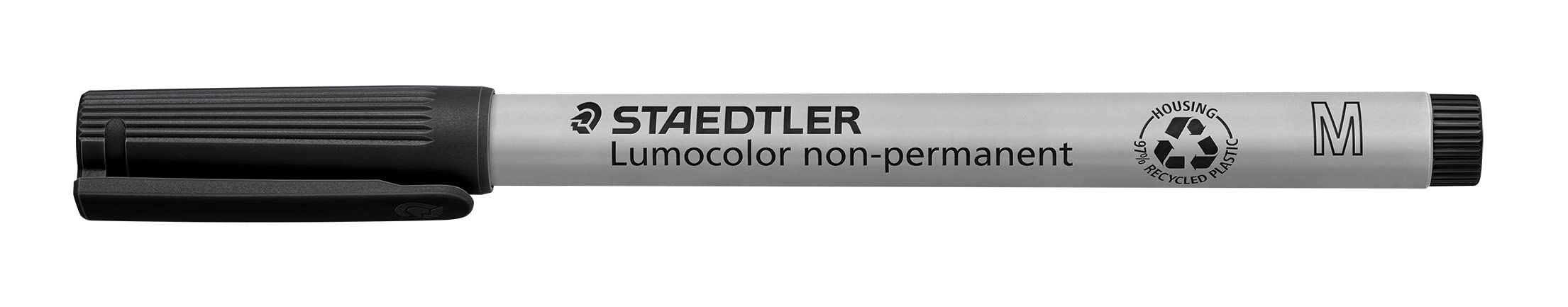 Staedtler Lumograph Non-Permanent, Wet Erase Marker Pens, Medium Tip Refillable Colored Markers, 4 Pack, 315 WP4