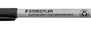 Staedtler Lumograph Non-Permanent Wet Erase Marker Pens, Medium Tip Refillable Colored Markers, 8 Pack, 315 WP8