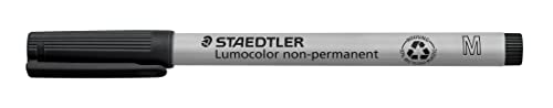 Staedtler Lumograph Non-Permanent Wet Erase Marker Pens, Medium Tip Refillable Colored Markers, 8 Pack, 315 WP8