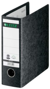 leitz 2-ring 3-inch premium linen textured a5 sized european binder, black (1075)