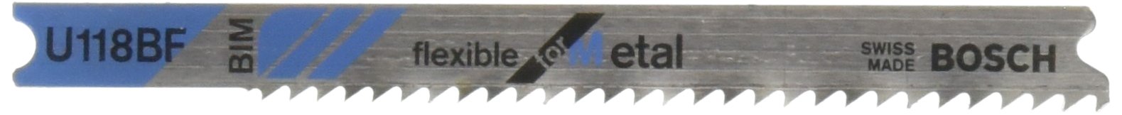 Bosch U118BF 5-Piece 3-1/8 In. 11-14 Progressive TPI Flexible for Metal U-shank Jig Saw Blades