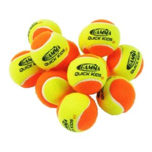 gamma sports kids training (transition) balls, yellow/orange, quick kids 60, 12-pack