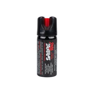 sabre magnum 60 pepper spray, 15 bursts, 12-foot (4-meter) range, large 45 gram canister, uv marking dye, wide cone spray pattern, black