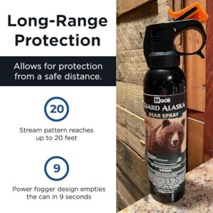 Mace Brand Personal Security Products Guard Alaska Maximum Strength Bear Spray – 20’ Powerful Pepper Spray – Self-Defense for Hiking, Camping, and Other Outdoor Activities, Made in USA