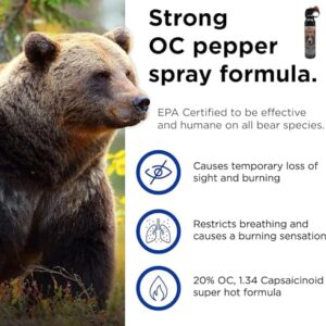 Mace Brand Personal Security Products Guard Alaska Maximum Strength Bear Spray – 20’ Powerful Pepper Spray – Self-Defense for Hiking, Camping, and Other Outdoor Activities, Made in USA