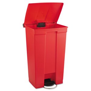 Rubbermaid Commercial Products Slim Jim Front Step On Trash Can, Red, 23-Gallon, Hands-Free Garbage Can for Medical Waste in Hospitals/Lab/Emergency/Patient Rooms