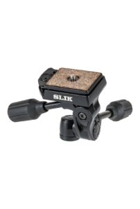 slik sh-704e compact all-metal 3-way pan head with quick release