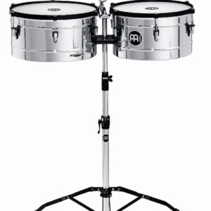 Meinl Percussion MT1415CH Marathon Series Chrome Finish Steel Timbales, 14-Inch and 15-Inch with Stand