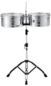 meinl percussion ht1314ch headliner series steel timbales with chrome finish and stand