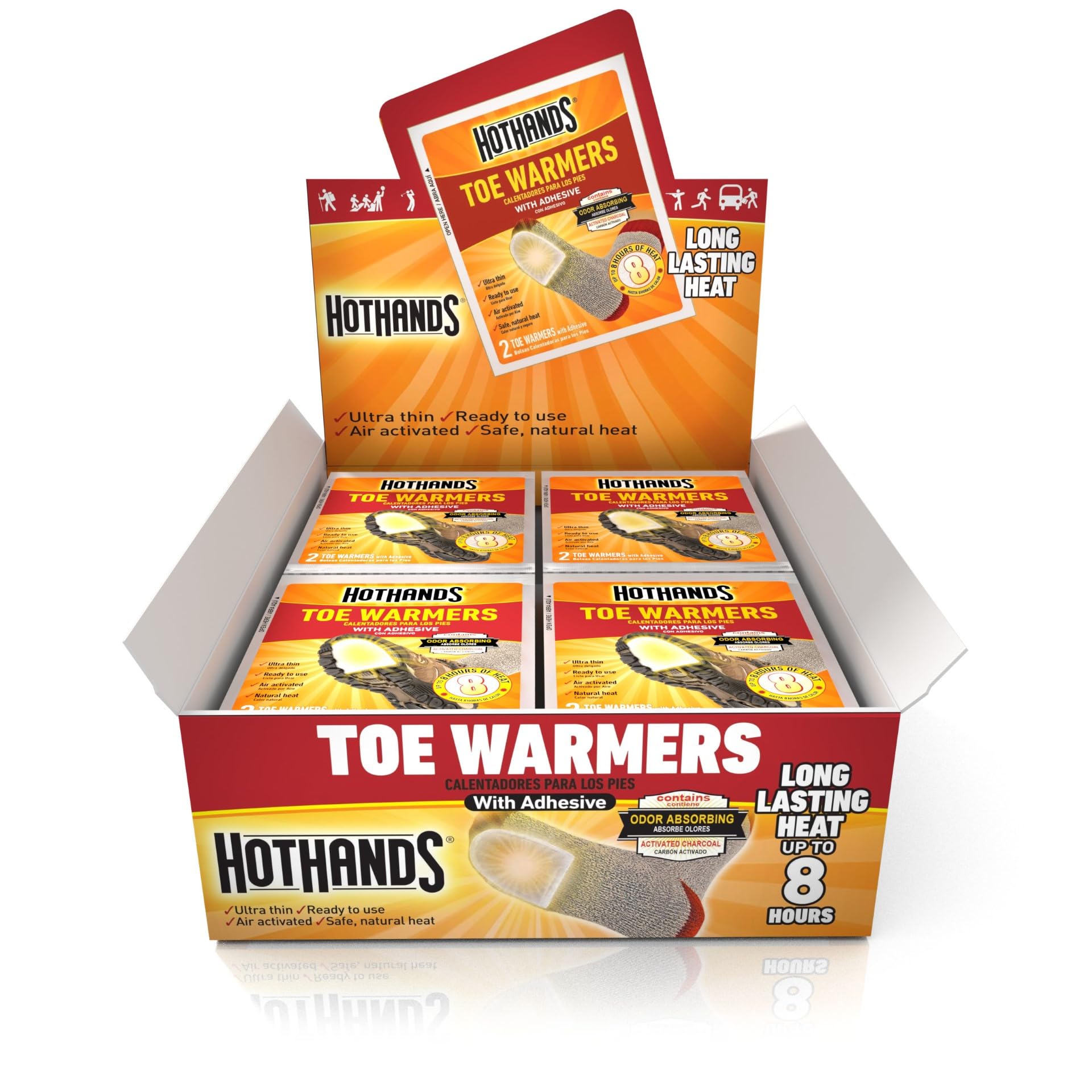 HotHands Toe Warmers - Long Lasting, Odorless, Air Activated - Up to 8 Hours of Heat - 40 Pair