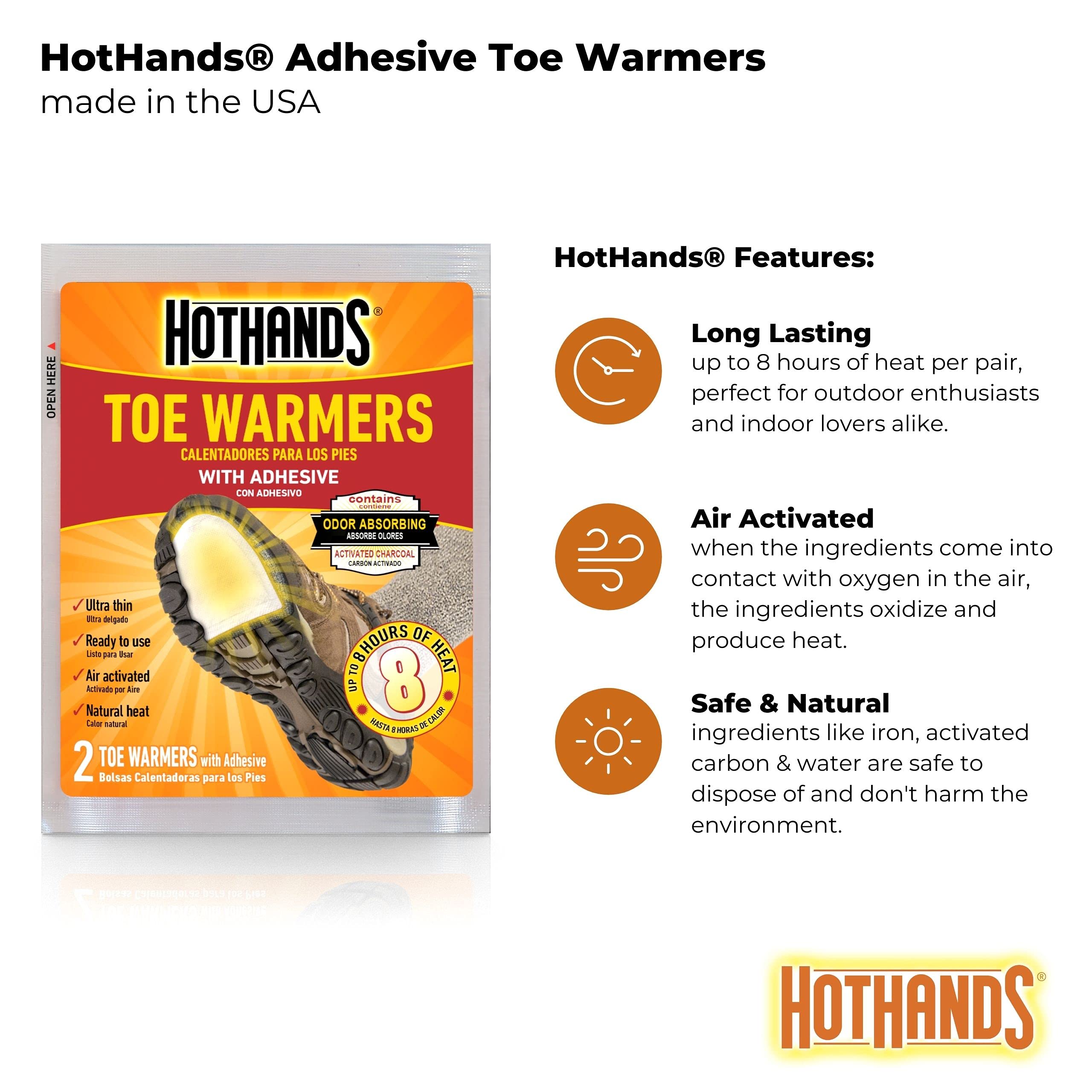 HotHands Toe Warmers - Long Lasting, Odorless, Air Activated - Up to 8 Hours of Heat - 40 Pair