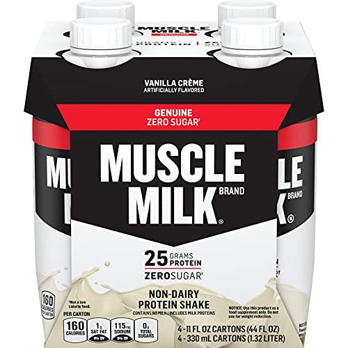 Muscle Milk Genuine Protein Shake, Vanilla Crème, 25g Protein, 11 Fl Oz (Pack of 4)