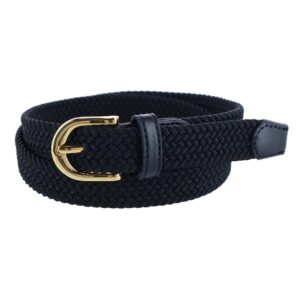 ctm® women's elastic braided stretch belt, medium, black