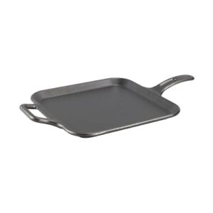 lodge bold 12 inch seasoned cast iron square griddle, design-forward cookware