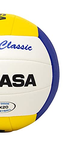 Mikasa VX20 Beach Classic Volleyball White, Official Size, Synthetic Material, 3 Color Panel Design, Affordable Price