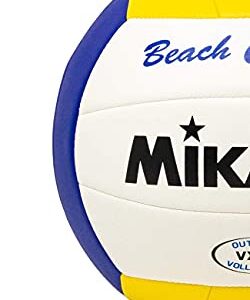 Mikasa VX20 Beach Classic Volleyball White, Official Size, Synthetic Material, 3 Color Panel Design, Affordable Price