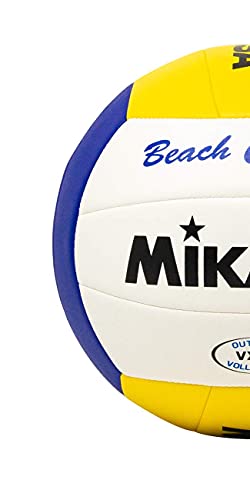 Mikasa VX20 Beach Classic Volleyball White, Official Size, Synthetic Material, 3 Color Panel Design, Affordable Price