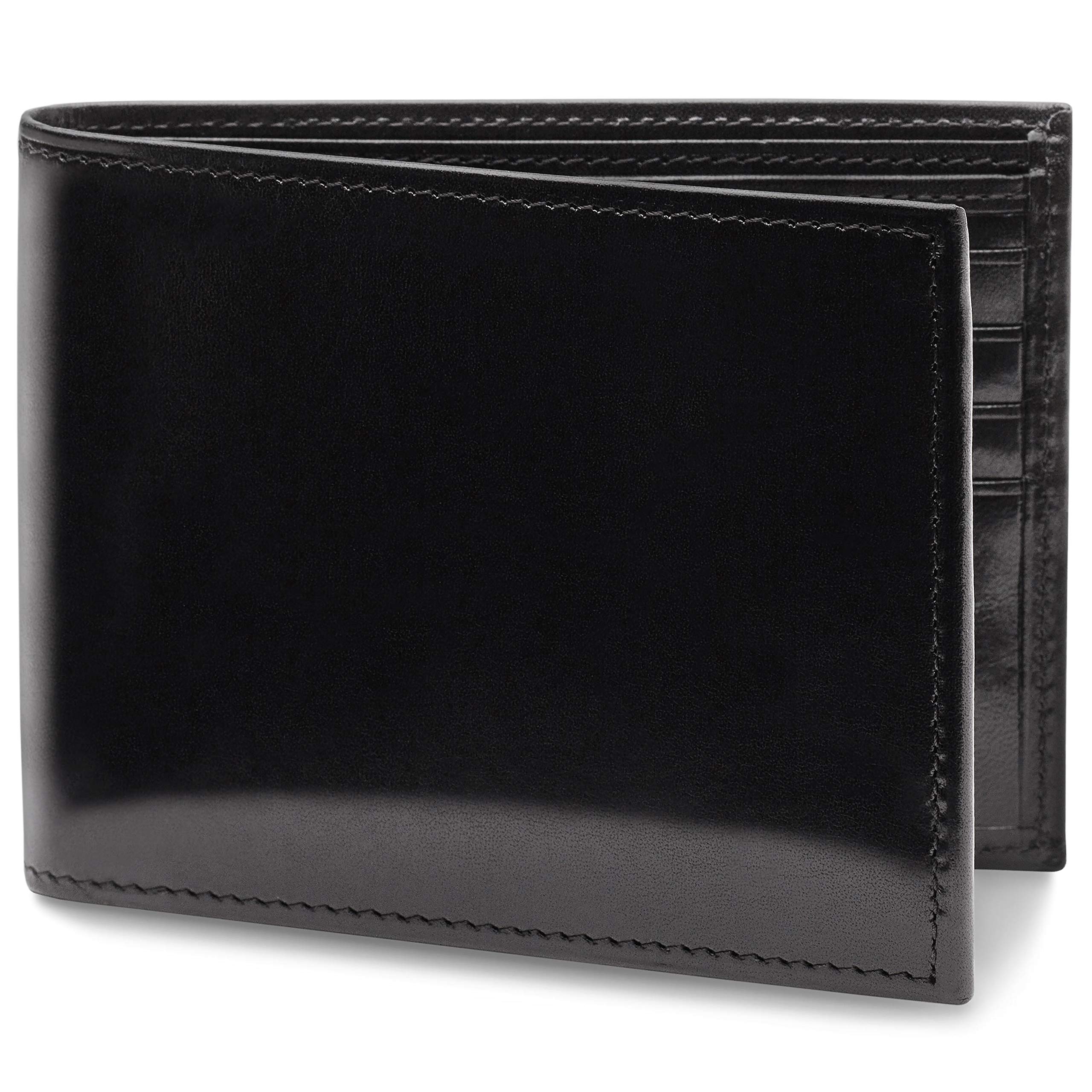 Bosca Men's Old Leather Bifold Wallet with ID Window and Card Slots - Italian Leather, Durable and Stylish, Black