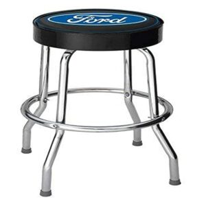 Plasticolor 004751R01 Ford Oval Logo Garage Stool,Black w/Blue Logo