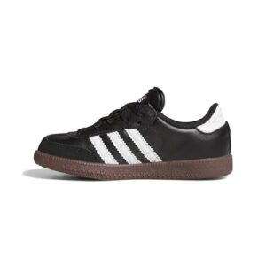 adidas boy's samba classic soccer shoe, black/white/black, 4 big kid