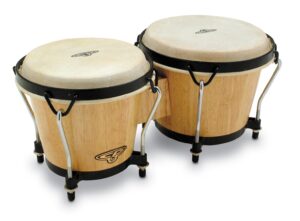 latin percussion cp221-aw traditional wood bongos - natural