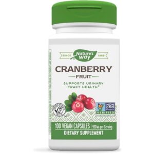 nature's way premium cranberry, urinary tract health support*, 100 capsules