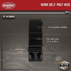 Bucket Boss - Work Belt - Poly Web, Belts & Suspenders (55147), Black