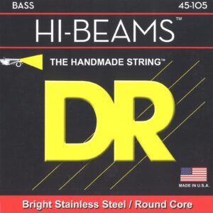 dr strings hi-beams - stainless steel 4-string bass guitar strings, 45-105, round core