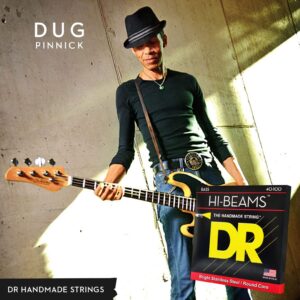 DR Strings HI-BEAMS - Stainless Steel 4-String Bass Guitar Strings, 45-105, Round Core