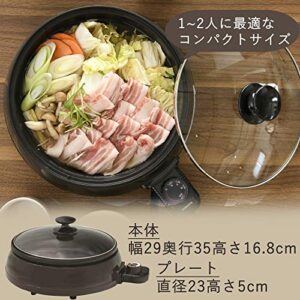 YAMAZEN grill pan 1200W capacity 2L (diameter 23 depth 5cm) GN-1200 (T) (Brown)