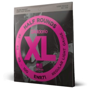 d'addario xl half rounds bass guitar strings - enr71 - long scale - regular light, 45-100