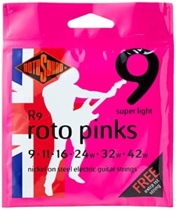 rotosound roto pinks super light electric guitar strings