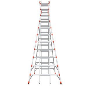 Little Giant Ladders, SkyScraper, M21, 11-21 Foot, Stepladder, Aluminum, Type 1A, 300 lbs Weight Rating, (10121),Gray