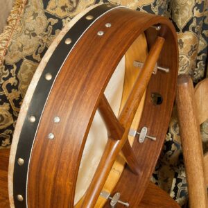 Roosebeck Tunable Sheesham Bodhran, Rosewood, Cross-Bar 14 inches by 3.5 inches