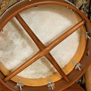 Roosebeck Tunable Sheesham Bodhran, Rosewood, Cross-Bar 14 inches by 3.5 inches