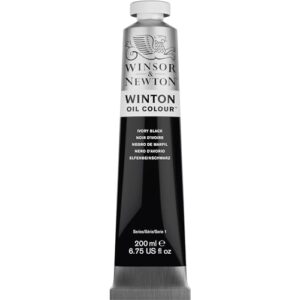 Winsor & Newton Winton Oil Color, 200ml (6.75-oz) Tube, Ivory Black