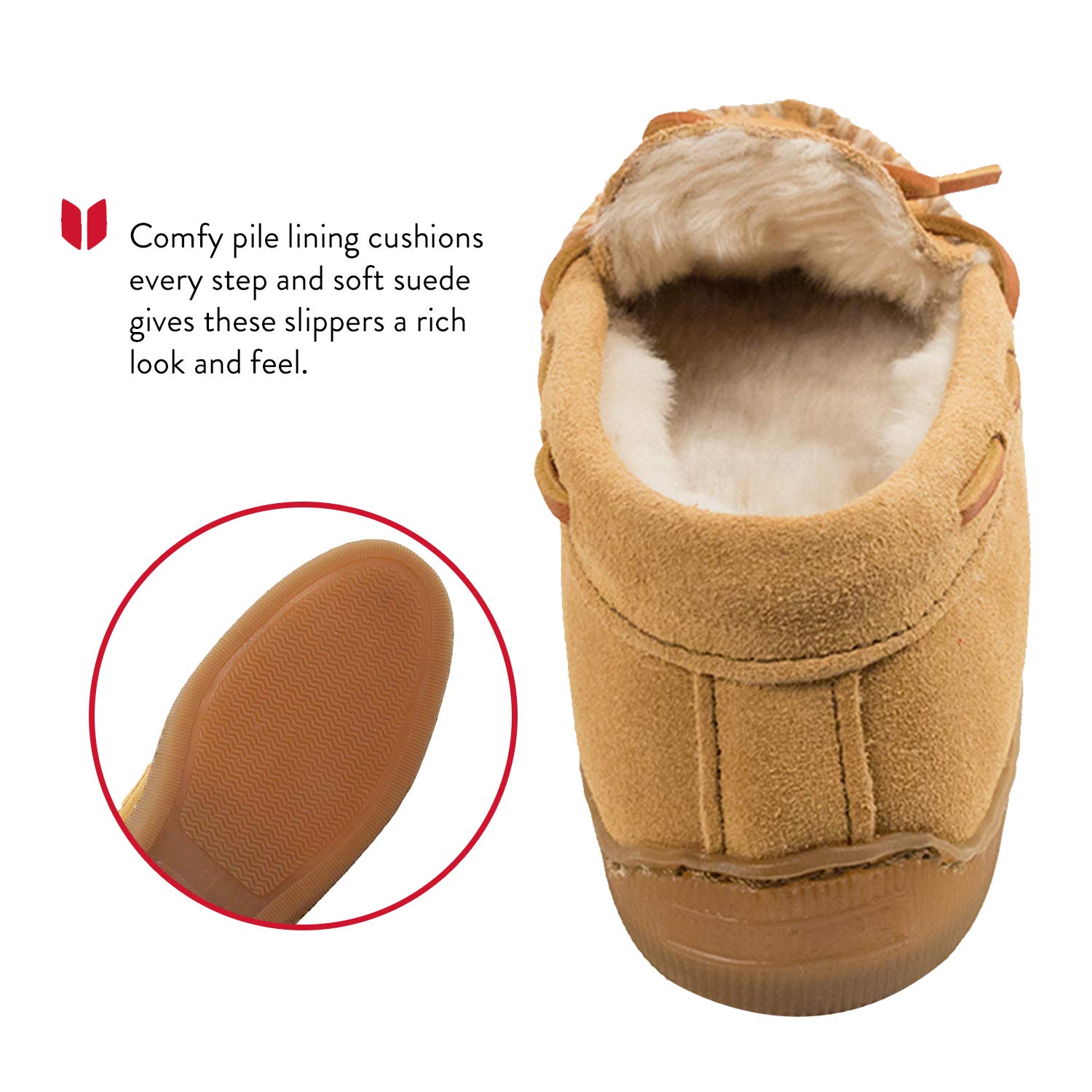 Minnetonka Women's Hardsole Pile Lined Slipper,Tan,6 M US