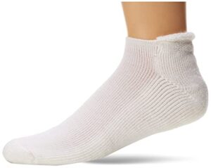 thorlos unisex g golf padded rolltop sock, white, xlarge