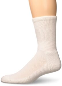 thorlos unisex gx golf padded crew sock, white, medium