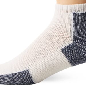 Thorlos Mens Jmm Max Cushion Low Cut Running Socks, White/Navy, Large US