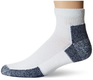 thorlos mens jmx maximum cushion ankle running sock, white(1 pair), large us