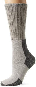 thorlos unisex klt hiking thick padded crew sock, grey, xlarge