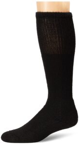 thorlos mens mcb max cushion combat over the calf athletic socks, black, large us