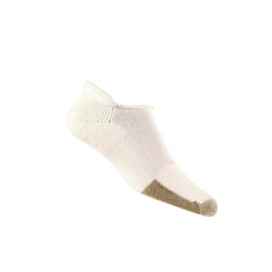 thorlos unisex t tennis thick padded rolltop sock, white, large