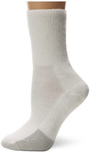 thorlos womens tc max cushion cuff tennis socks, white, medium us