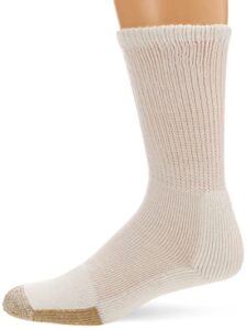 thorlos tx max cushion crew tennis socks, white (1 pair), large