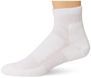 thorlos men's wmx walking thick padded ankle sock, white, medium